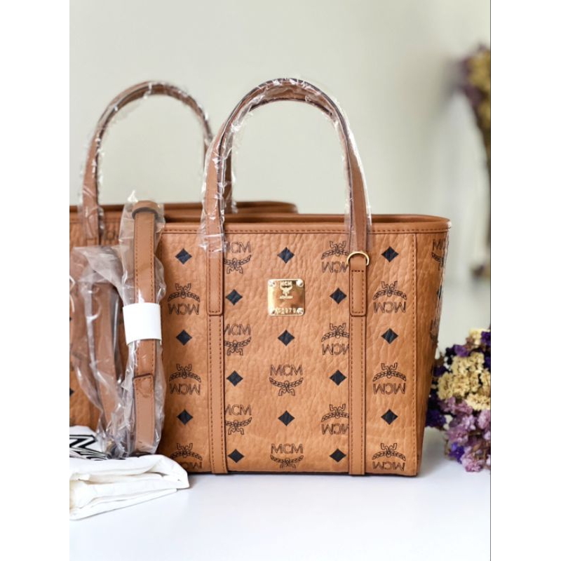 New Mcm toni mini สีออริมีสายยาว | Shopee Thailand