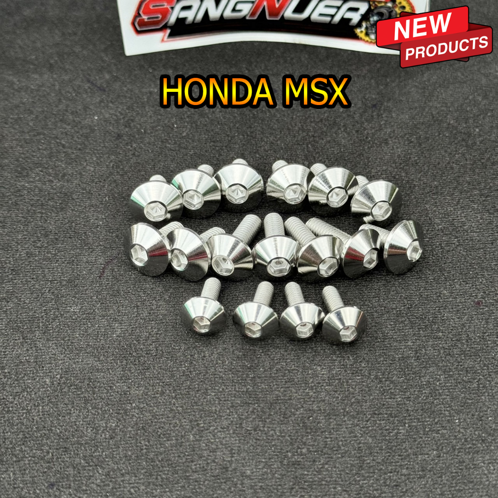 น็อตชุดสี(หัวเรียบ) honda msx 17ตัว เลสแท้ | Shopee Thailand