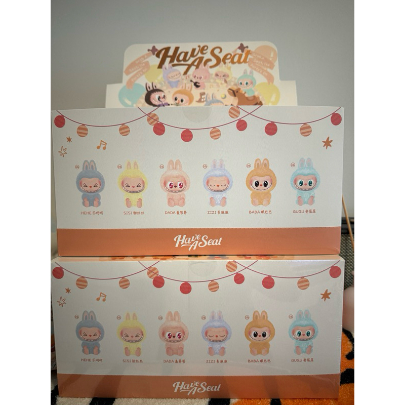 พร้อมส่ง POPMART Macaron labubu V2 THE MONSTERS have a seat plush doll ...