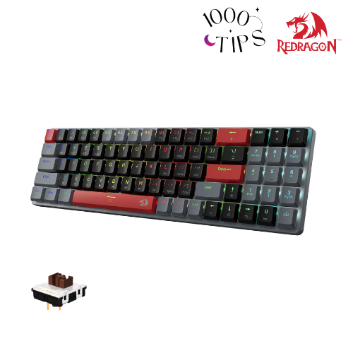 Redragon K626 ASHE PRO 75% Wireless RGB Gaming Keyboard, 3-Modes BT 2 ...