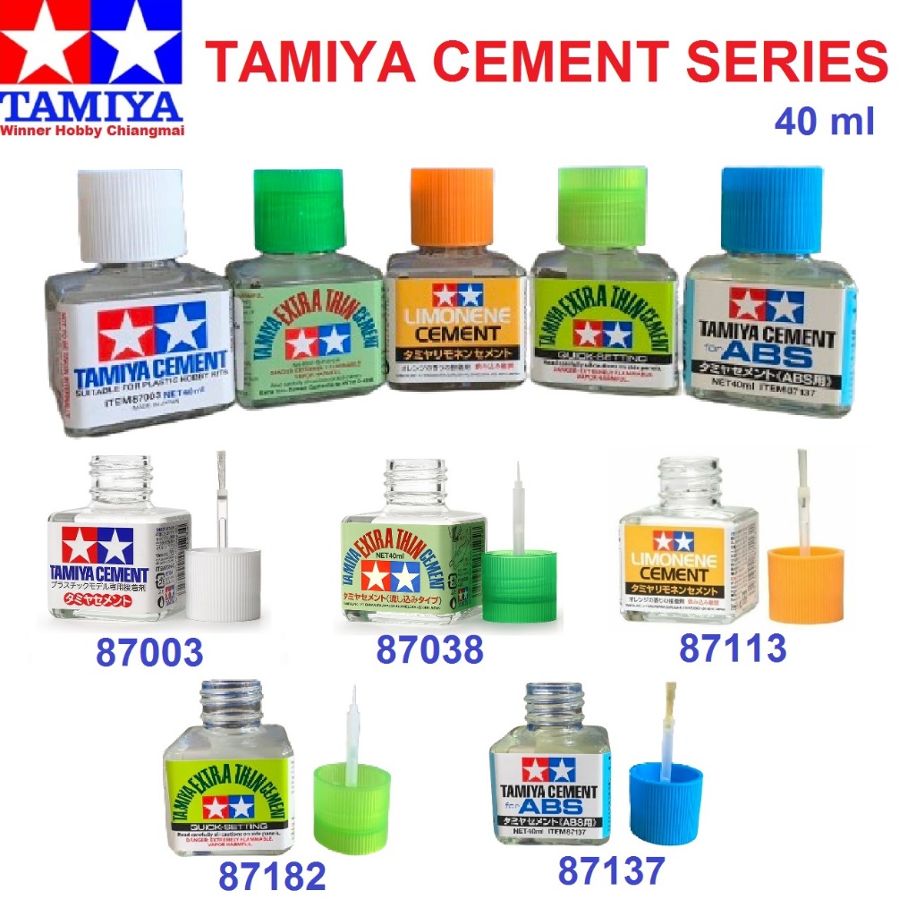กาวทามิย่า TAMIYA CEMENT 87003, EXTRA THIN 87038, LIMONENE 87113, EXTRA THIN (QUICK SETTING ...