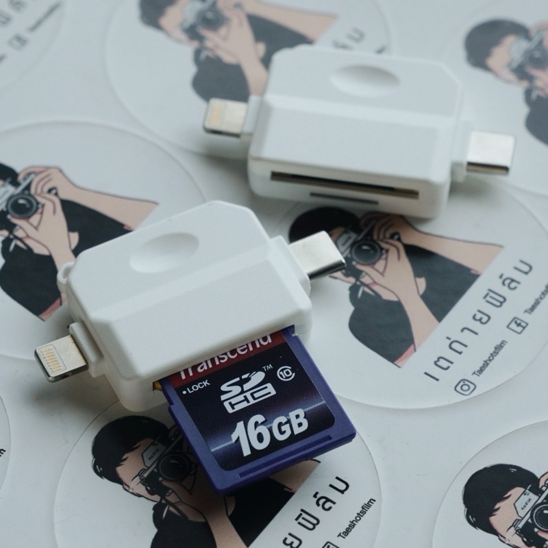 ตัวอ่าน SD CARD 2 in 1 ใช้ได้ทั้ง Lightning และ Type-C | Shopee Thailand