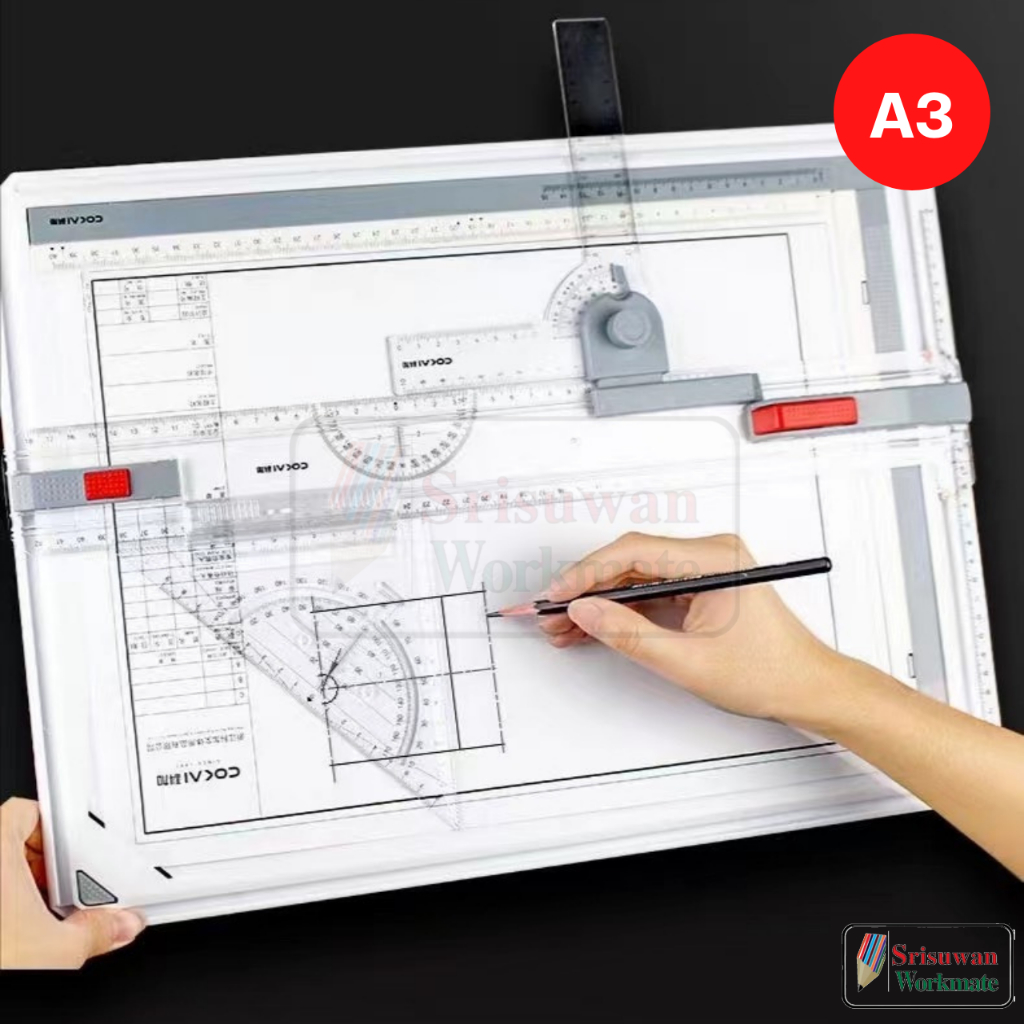 COKAI KJ-A3 Drawing Board A3 กระดานเขียนแบบ A3 ครบชุด ชุดกระดานเขียนแบบ ...