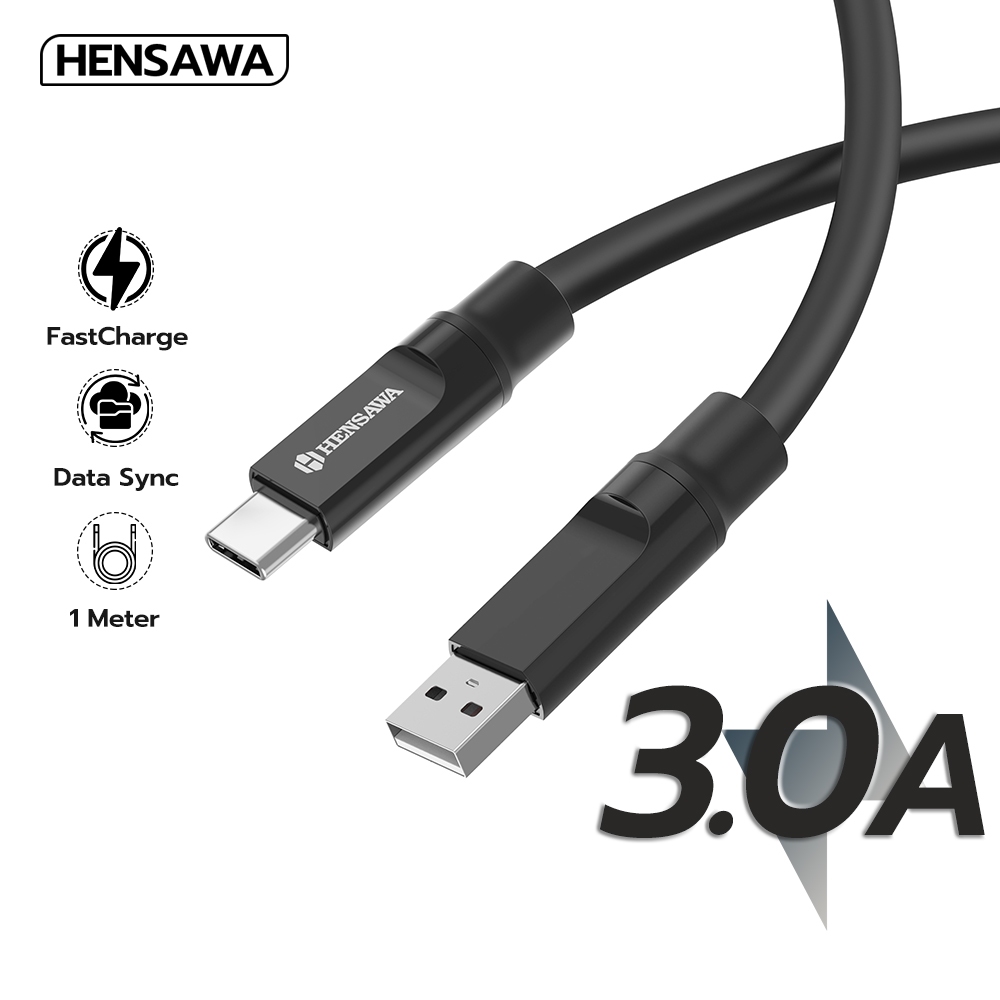 Hensawa US5100 สายชาร์จเร็ว 3.0A USB to Type-C Micro ip วัสดุ PVC 1m ...