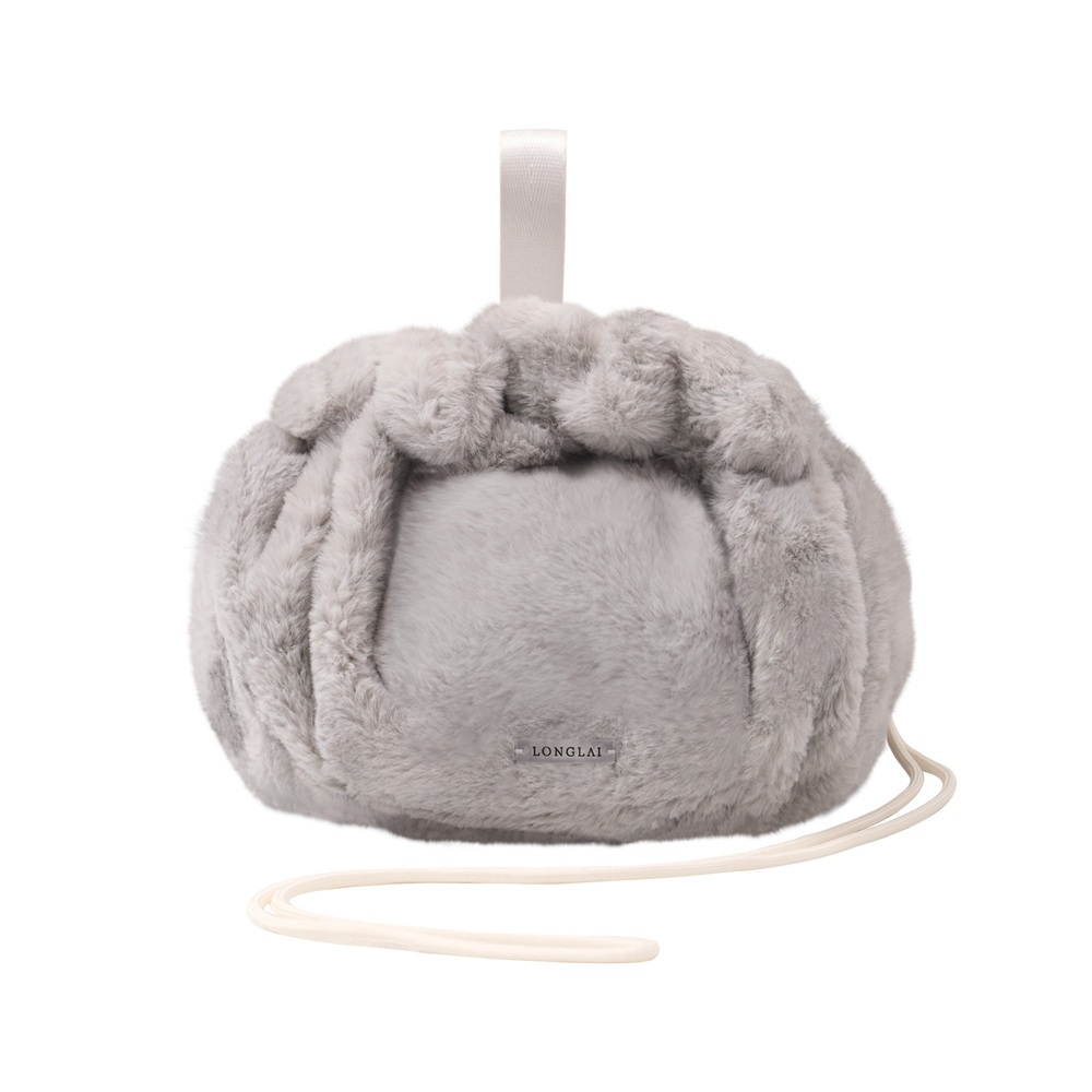 LONGLAI FLUFFY DRAWSTRING - GREY | Shopee Thailand