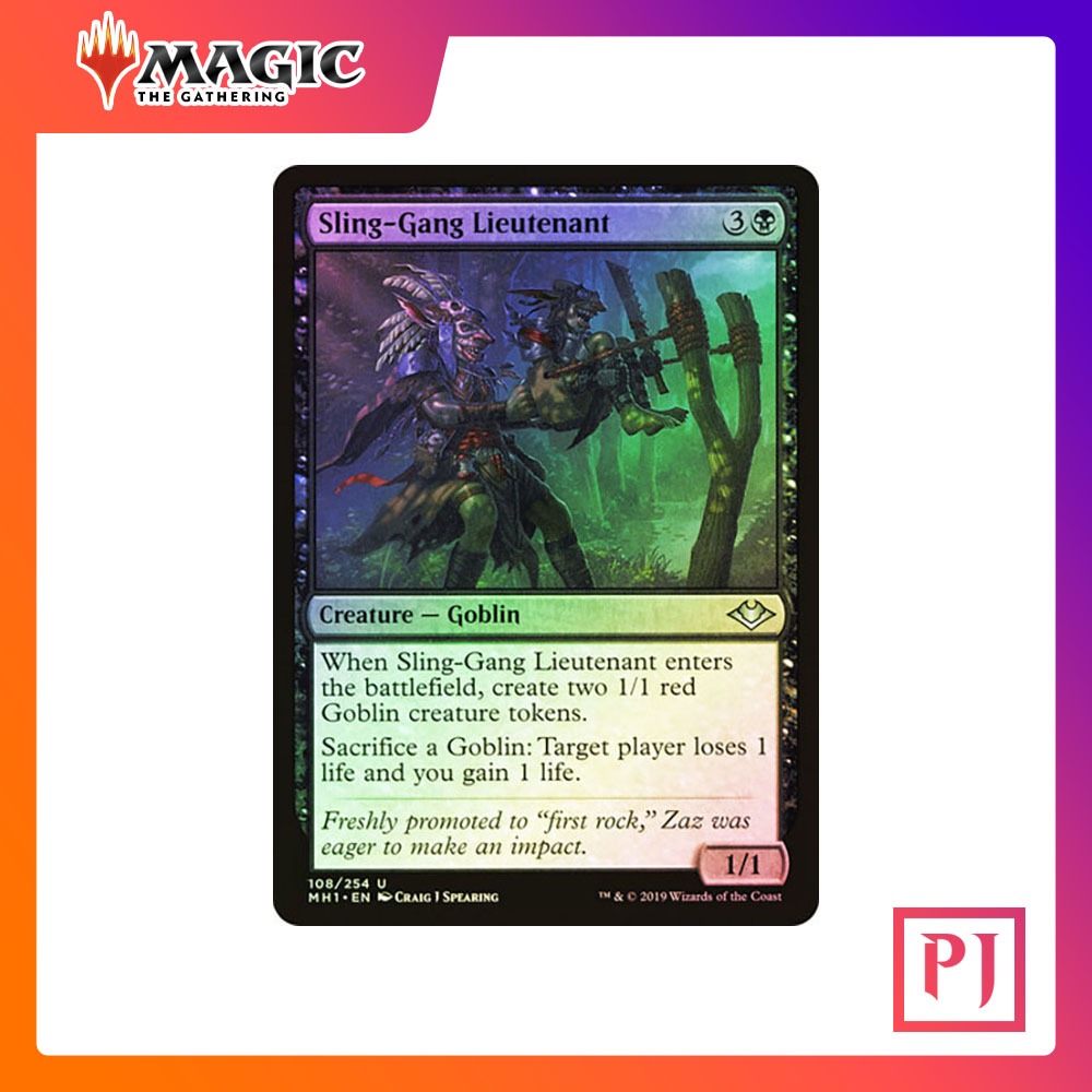 [MTG] Sling-Gang Lieutenant [MH1] [BLACK] [UNCOM] [FOIL] [ENG] (การ์ดเม ...