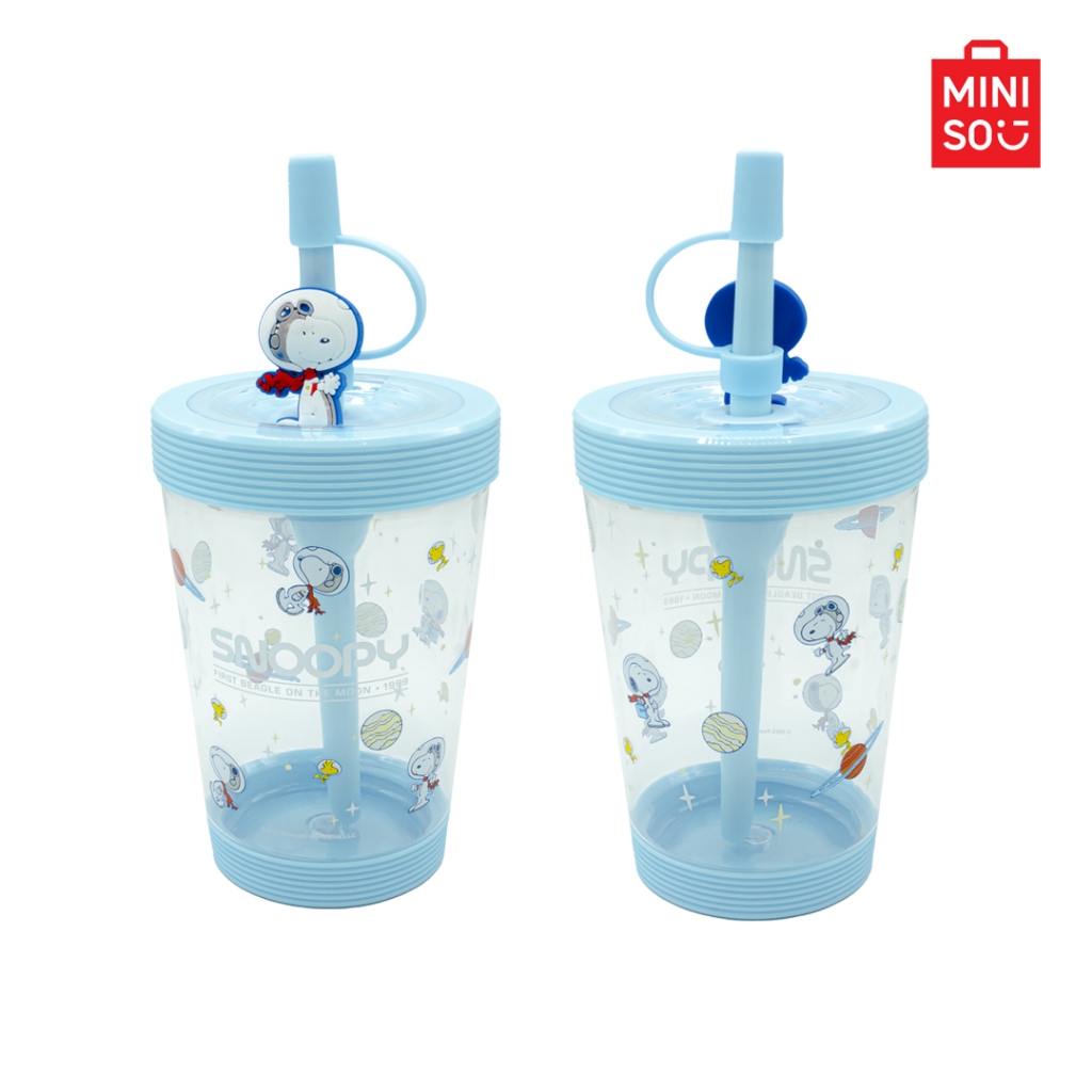 MINISO แก้วน้ำพลาสติก พร้อมหลอด Snoopy the Little Space Explorer ...