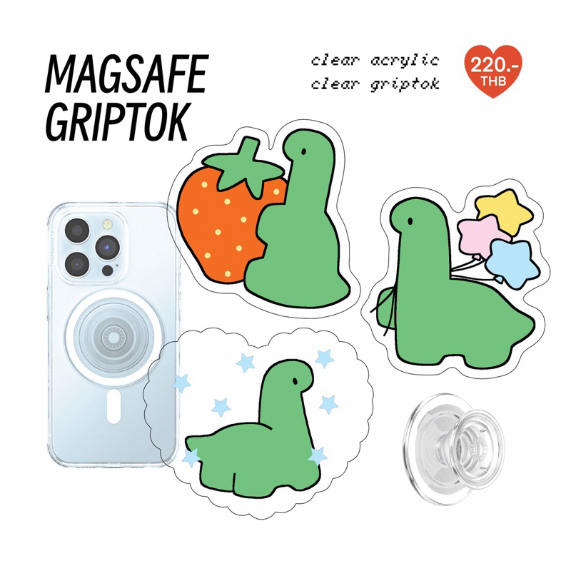(MagSafe Griptok) DINO KEVIN : อะคริลิคสำหรับยึดจับโทรศัพท์ ฐานแม่เหล็ก ...