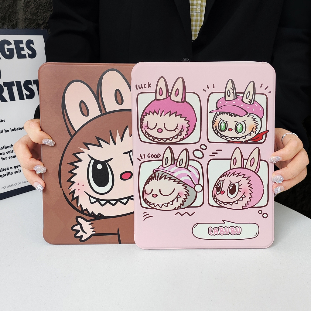 ชมพู ลาบูบู้ labubu น้ำตาล สำหรับ case ipad เคสแท็บเล็ตหมุนได้ 360 องศา ...