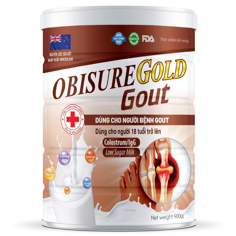 Obisure Gold Gout Milk Powder 900g - สำหรับคนเป็นโรคเกาต์ ดีต่อกระดูก ...