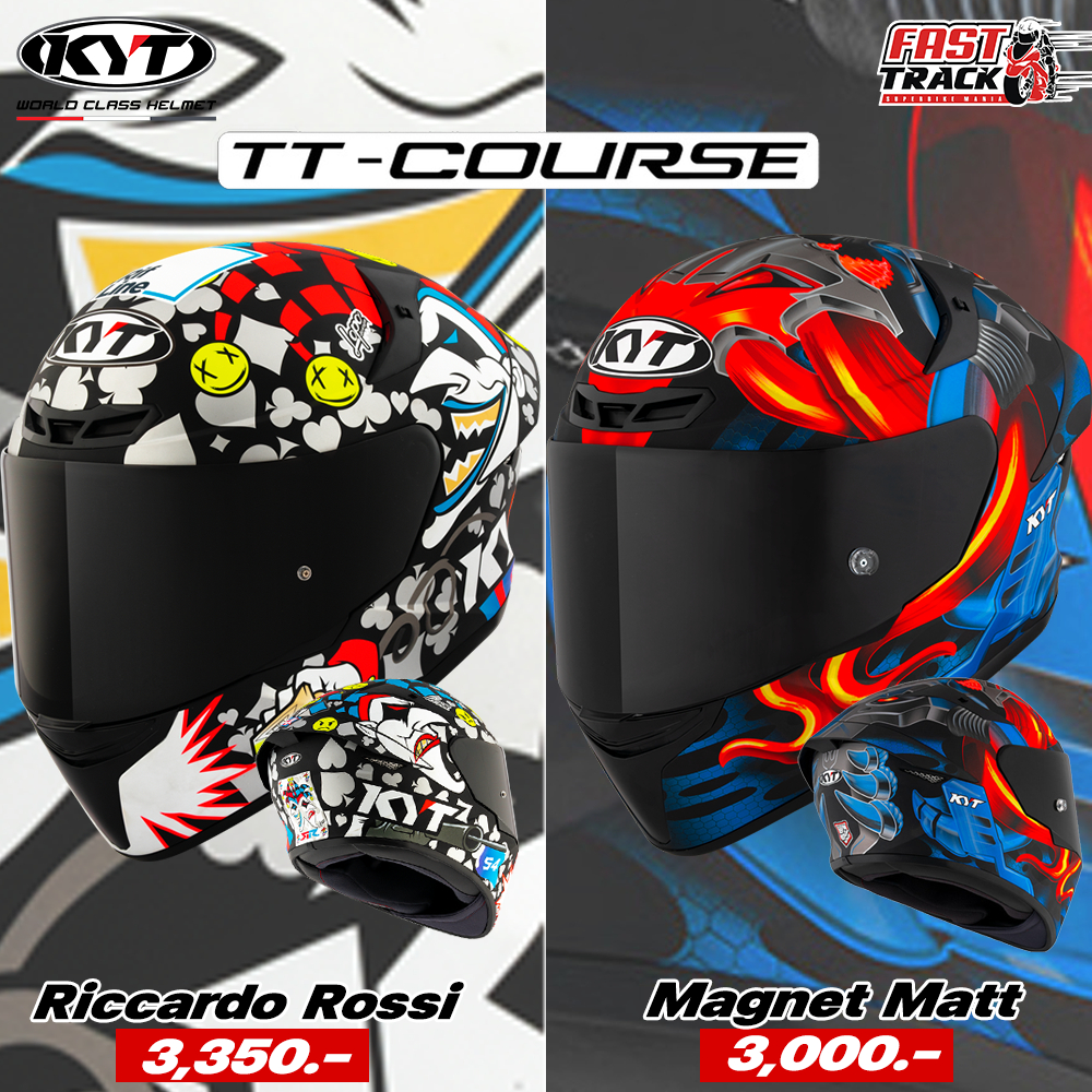 KYT HELMET หมวกกันน็อค รุ่น TT COURSE Riccardo Rossi และ Magnet Matt ...