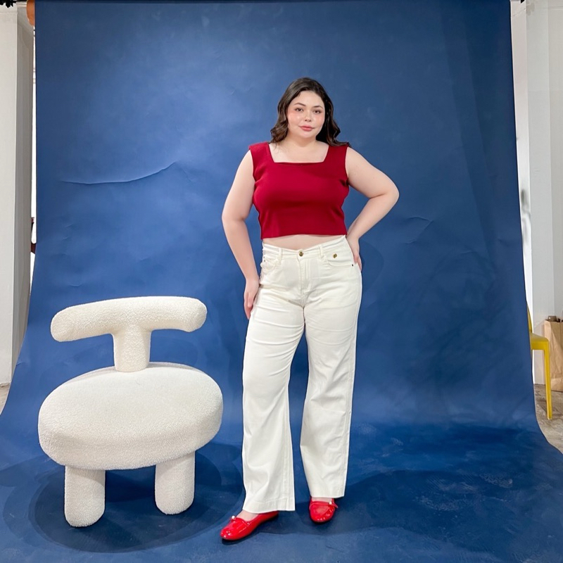 (MTNWHMG ลด 60.-) Lady M | กางเกงยีนส์สาวอวบ สีขาวเบสิก แมทช์ง่าย ใส่เที่ยว ใส่ทำงาน | Shopee ...