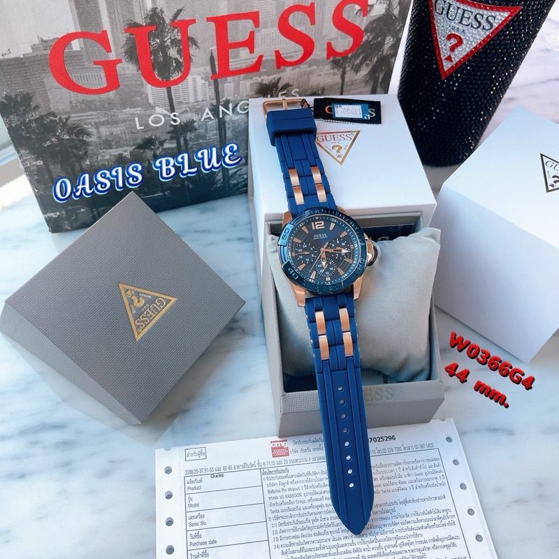 นาฬิกาผู้ชาย Guess W0366G4 OASIS BLUE | Shopee Thailand