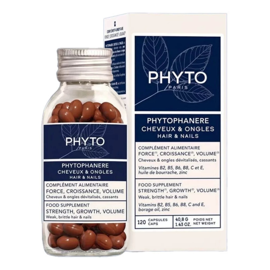 EXP2027 Phyto Paris Phytophanere 120 Capsules วิตามินช่วยบำรุงเส้นผม ลด ...