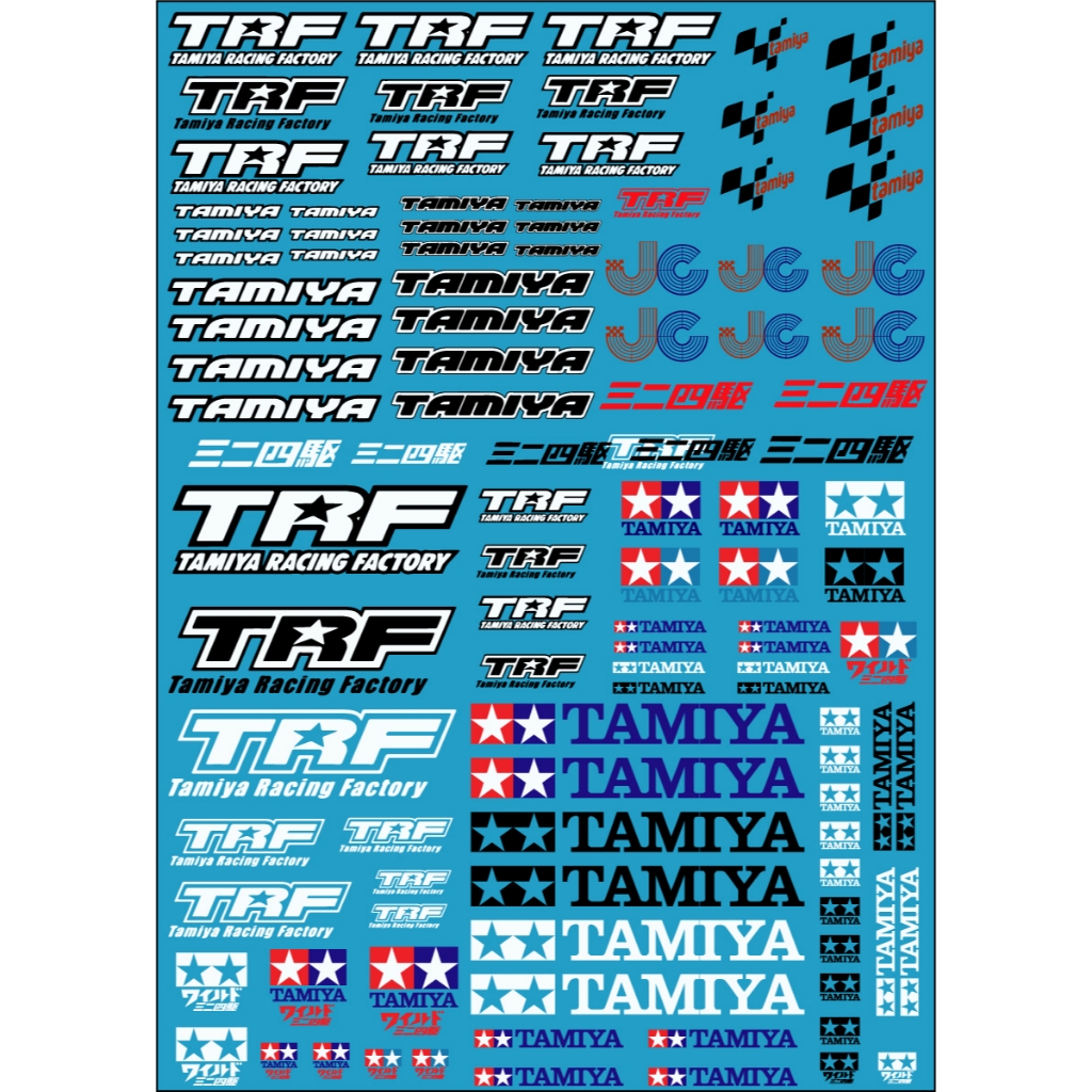 ดีคอลน้ำ TRF tamiya racing factory decal water หมึกขาว งานไทย สวมคม ...