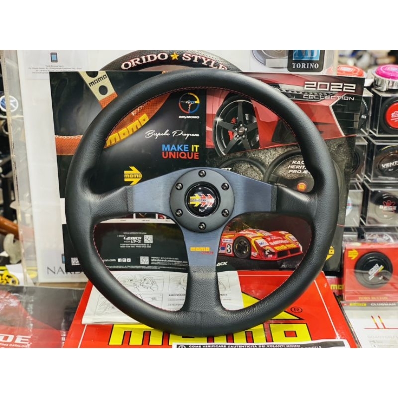 พวงมาลัย momo corse แท้ มือสอง italy ขนาด 350mm. หนังแท้ momo corse ...