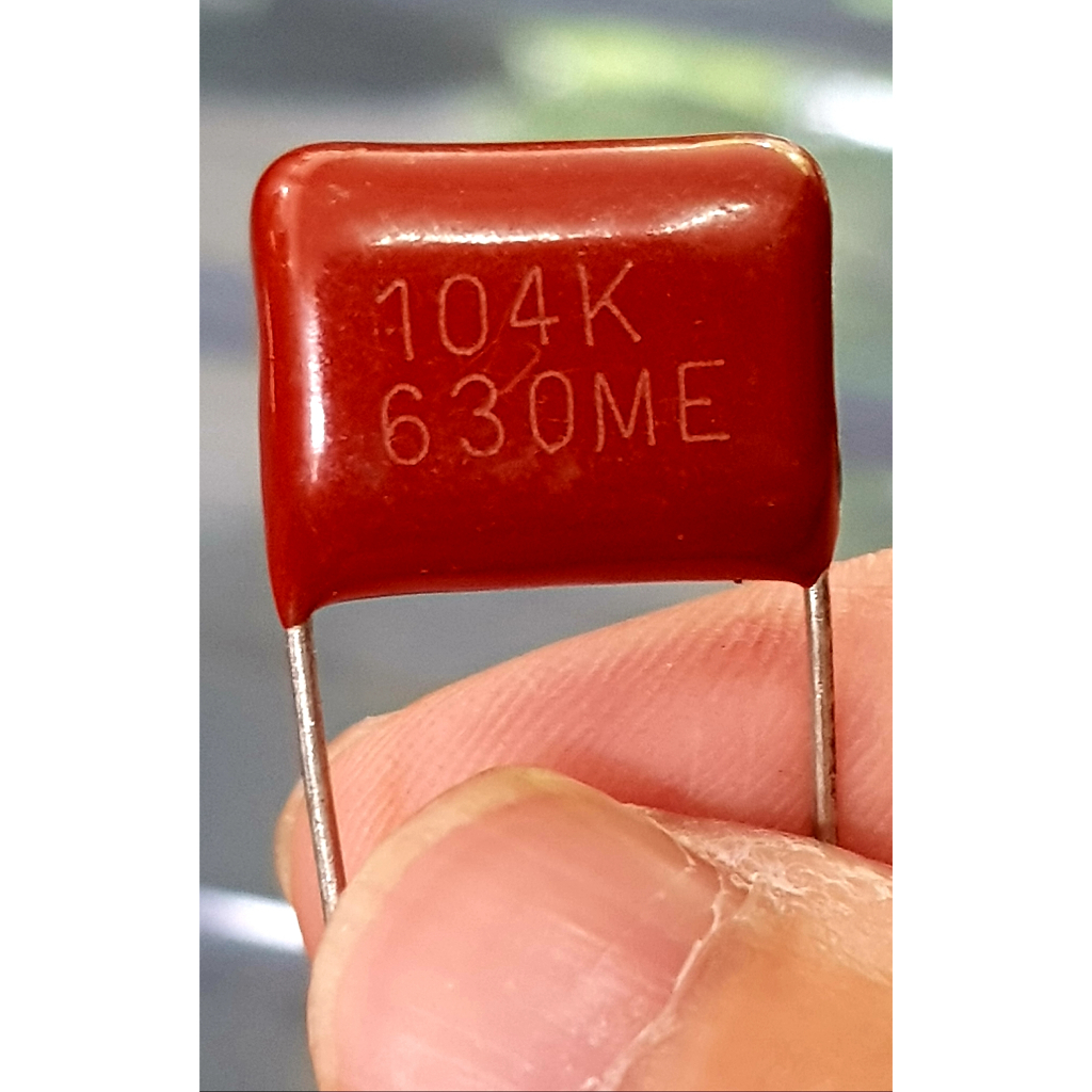 Mylar Capacitor 104K คาปาซิเตอร์ 0.1uf 630v. กันเสียงตุ๊บ คล่อมคาปา คล่ ...