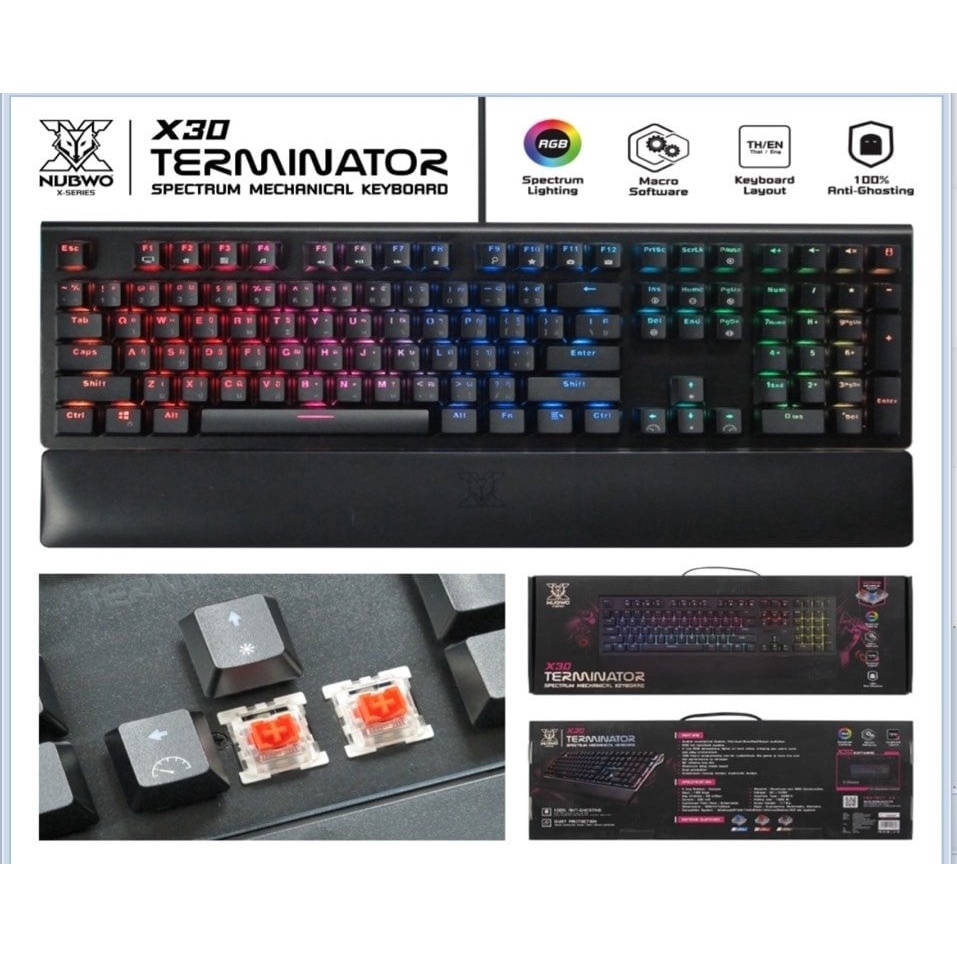NUBWO X30 TERMINATOR RGB Mechanical Gaming Keyboard คีย์บอร์ดเกมมิ่ง ...