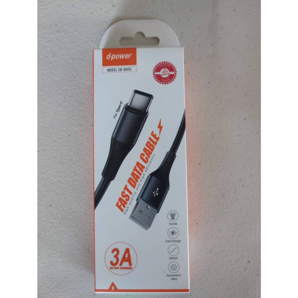 d-power สายชาร์จ FAST DATA CABLE สายชาร์จ 3A รุ่น CB-B05 สายยาว1เมตร ...