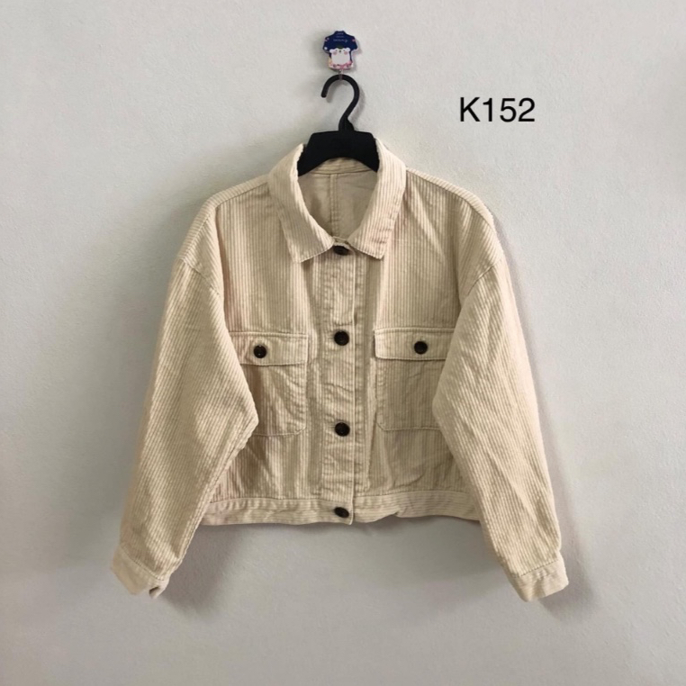 XL(ญ) เสื้อแจ็กเก็ตลูกฟูก (K152) แบรนด์ GU Corduroy | Shopee Thailand