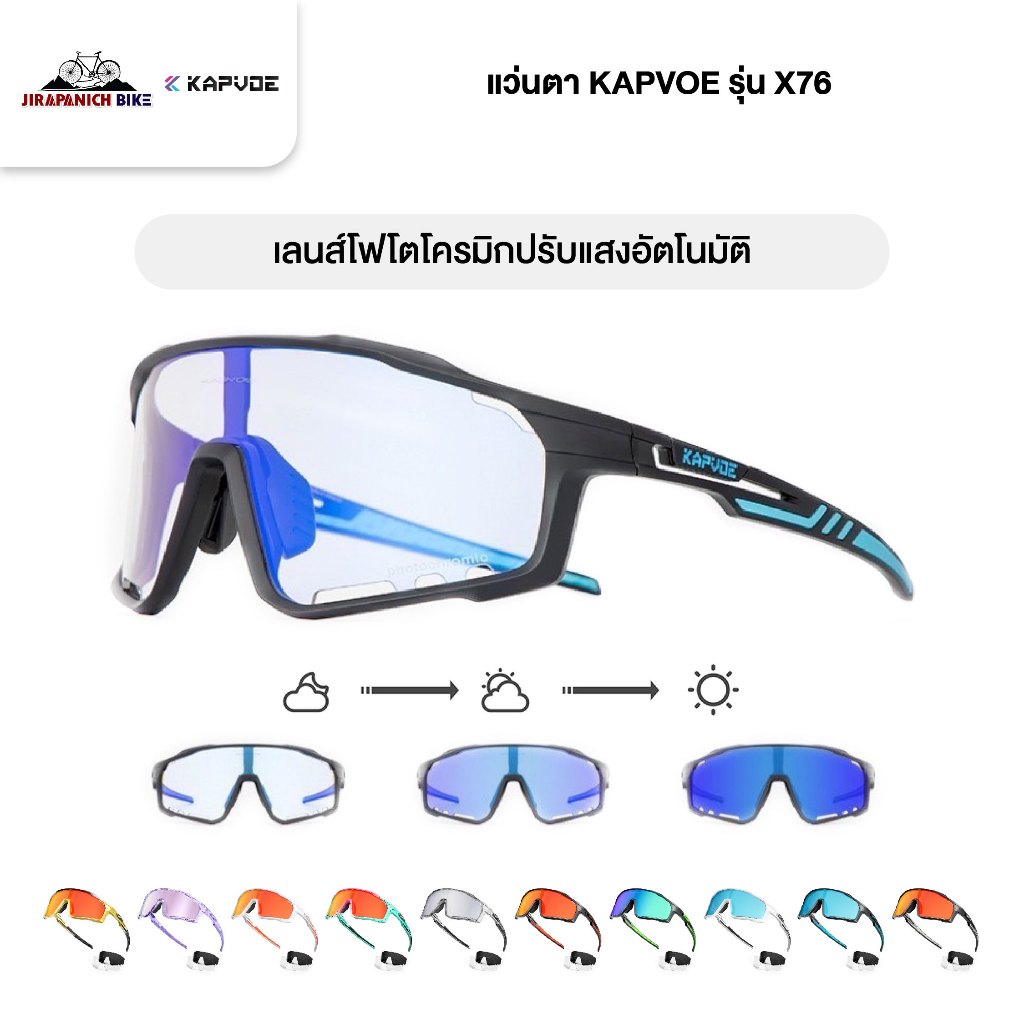 แว่นตา KAPVOE รุ่น X76 (เลนส์โฟโตโครมิก) | Shopee Thailand