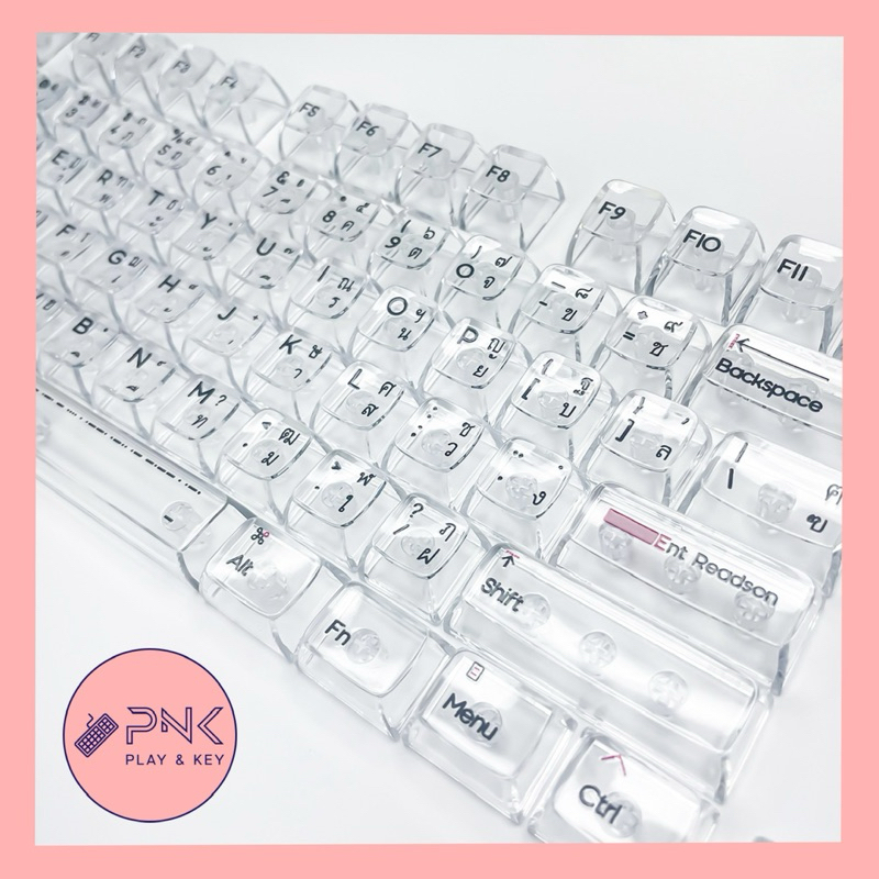ส่งไวจากไทย ! คีย์แคปใส ภาษาไทย CBSA Profile Transparent Keycaps ใส ไฟ ...
