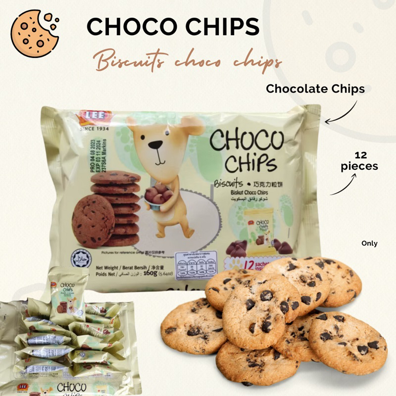 LEE Choco chips บิสกิต โกโก้ชีพ น้ำหนัก 160g (1ถุง 12ซอง) | Shopee Thailand