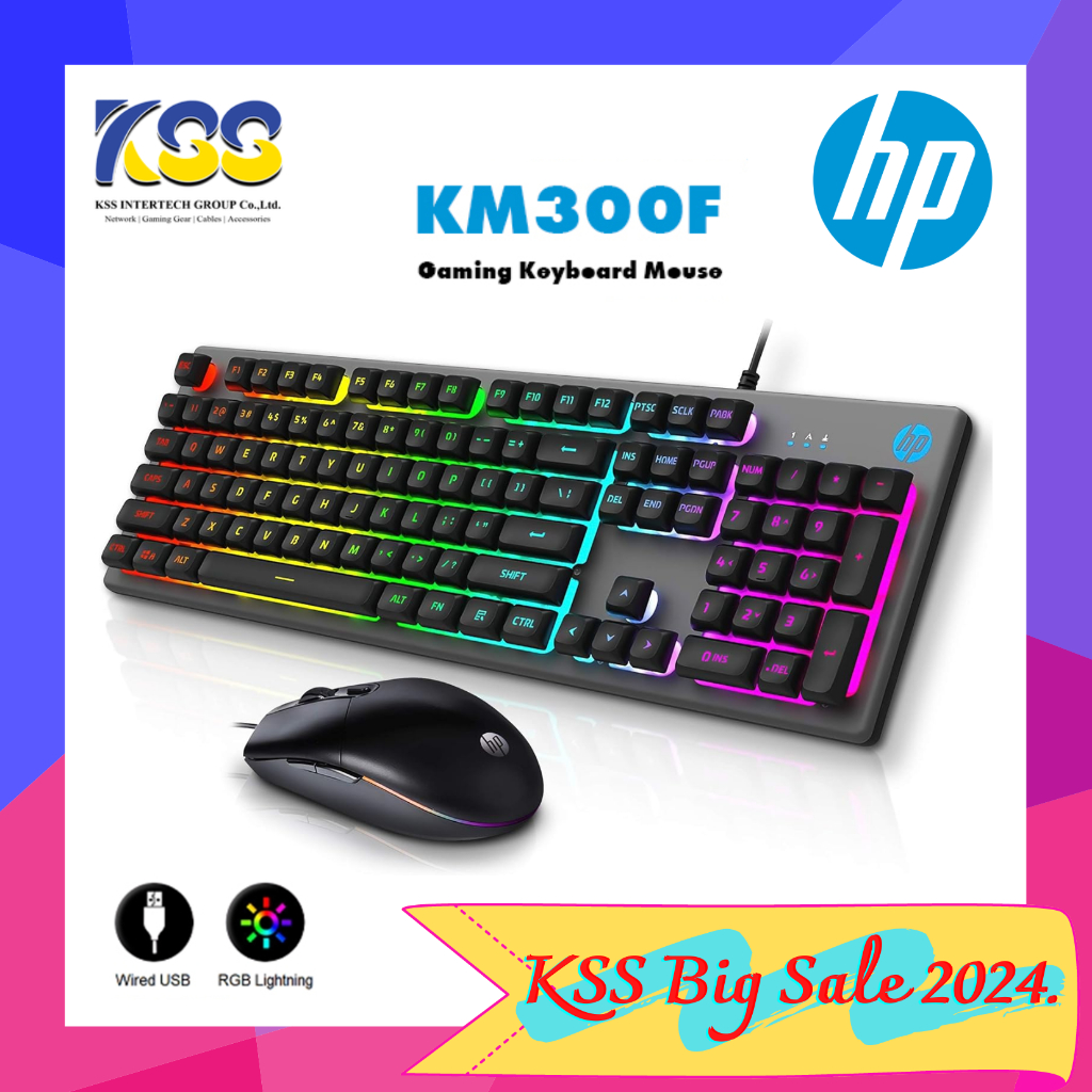 คีย์บอร์ด+เม้าส์ HP KM300F Gaming Keyboard Mouse | Shopee Thailand
