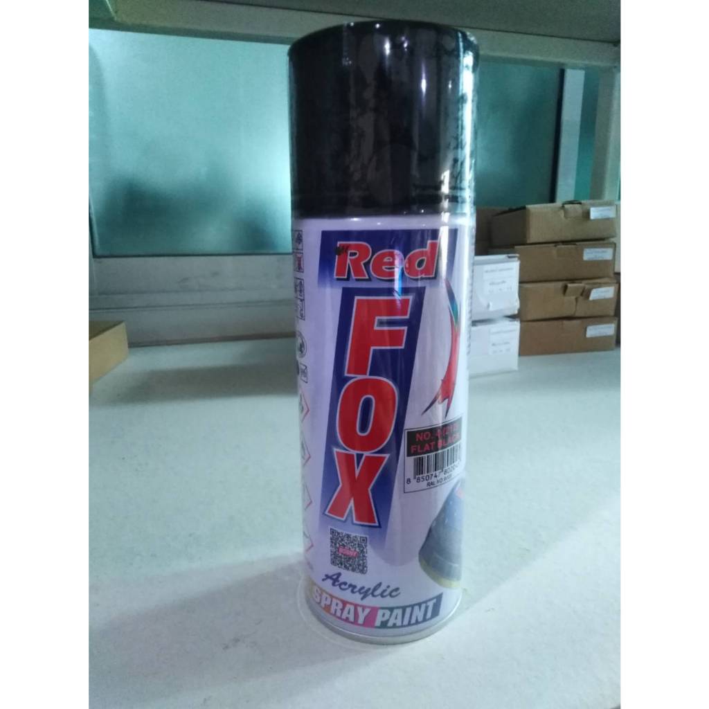 สีสเปรย์อะครีลิค (สีดำด้าน 1 กระป๋อง ) 100% 400cc สีสเปรย์ Red Fox สีดำ ...