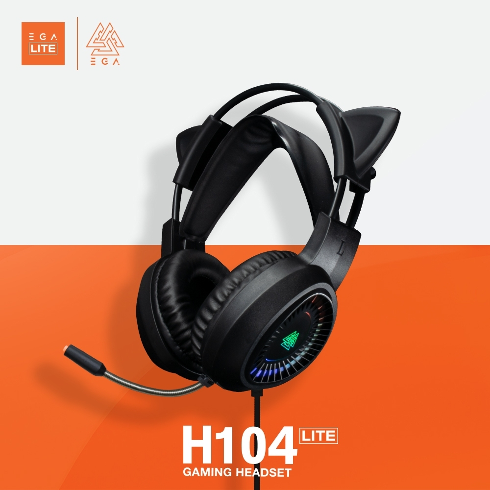 EGA LITE H104 หูฟังเกมมิ่ง Gaming Headset LED Lighting หูฟังแมว ถอดหู ...