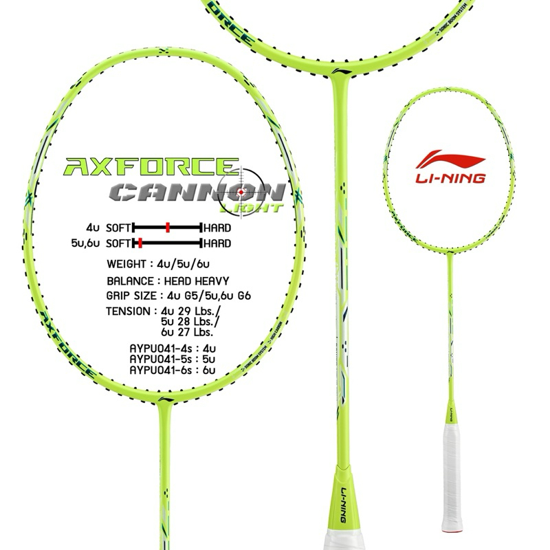 LI-NING ไม้แบดมินตันรุ่น AXFORCE CANON ของแท้100% (รับประกันจากLI-NING ...