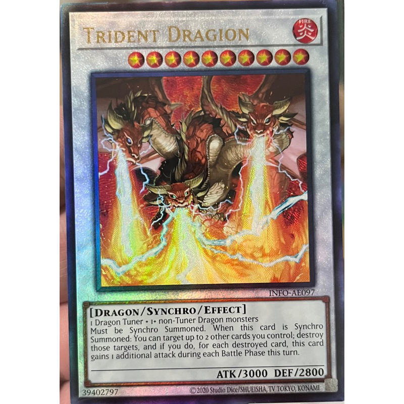 Yugioh Asia-Eng [INFO-AE097] Trident Dragon (Ultimate Rare) การ์ดยูกิ ...