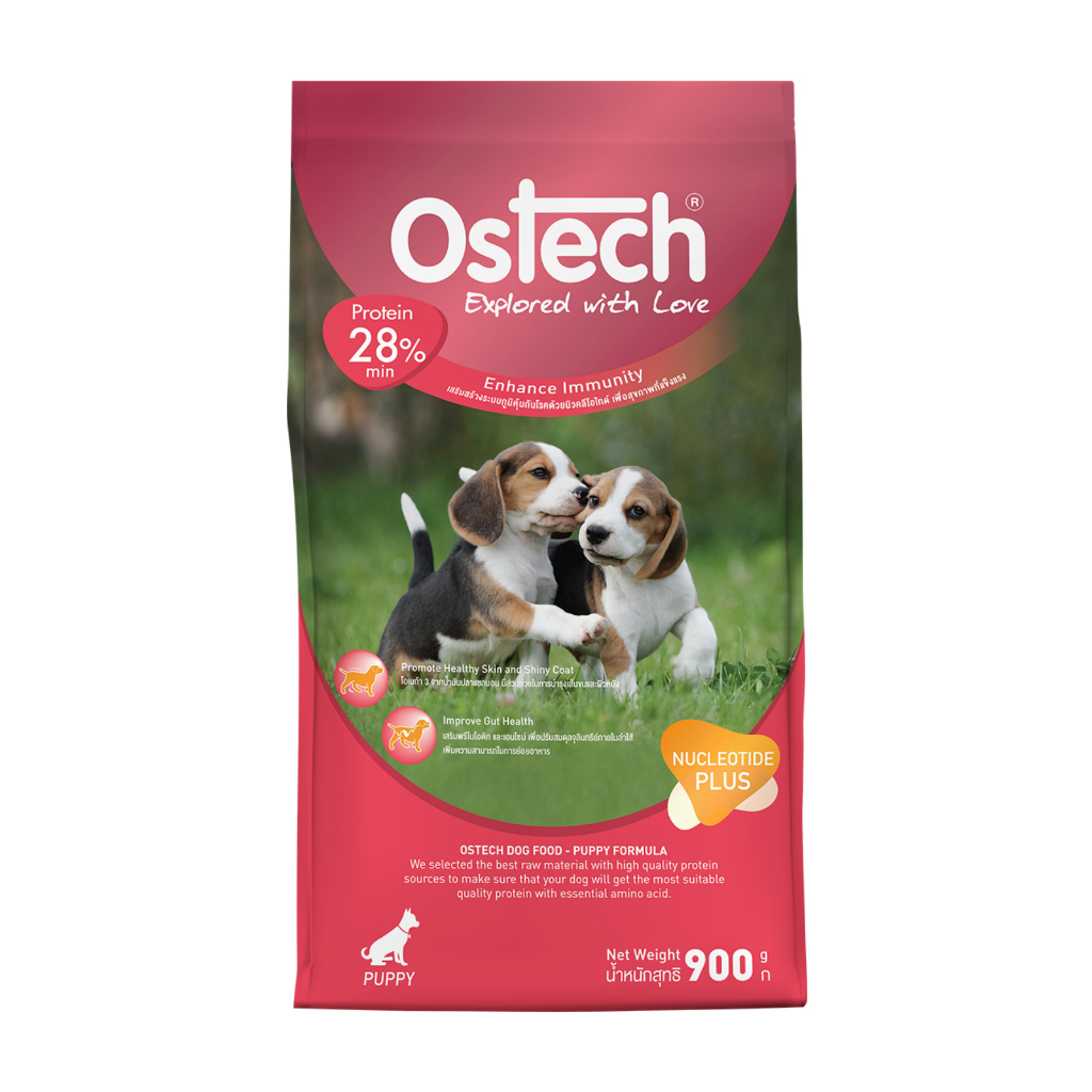 1 แถม 1 Ostech ออสเทค พรีเมี่ยม อาหารเม็ดลูกสุนัข 900 g | Shopee Thailand