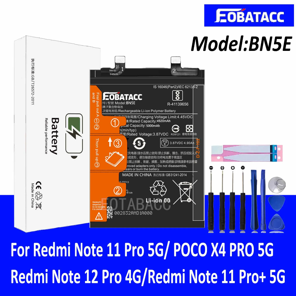 BN5E แบตเตอรี่ของแท้ สำหรับ Xiaomi Note 11 Pro 5G /poco X4 Pro 5G ...