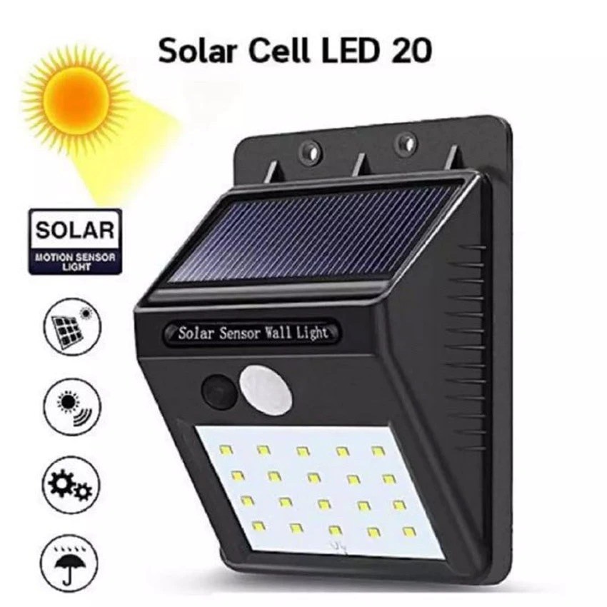 พร้อมส่งที่ไทย ไฟติดผนังโซล่าเซลล์ New Alitech Solar 20 LED Motion ...