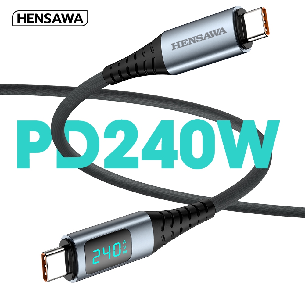 HENSAWA US401 1.5 เมตร Type C To Type C สาย USB 4.0 สายชาร์จ USB C 240W ...