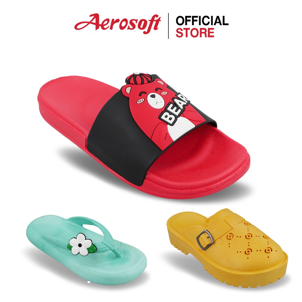 Aerosoft(Clearance Sale) รองเท้าแตะแบบสวม/แบบหนีบหลากสีสัน | Shopee Thailand