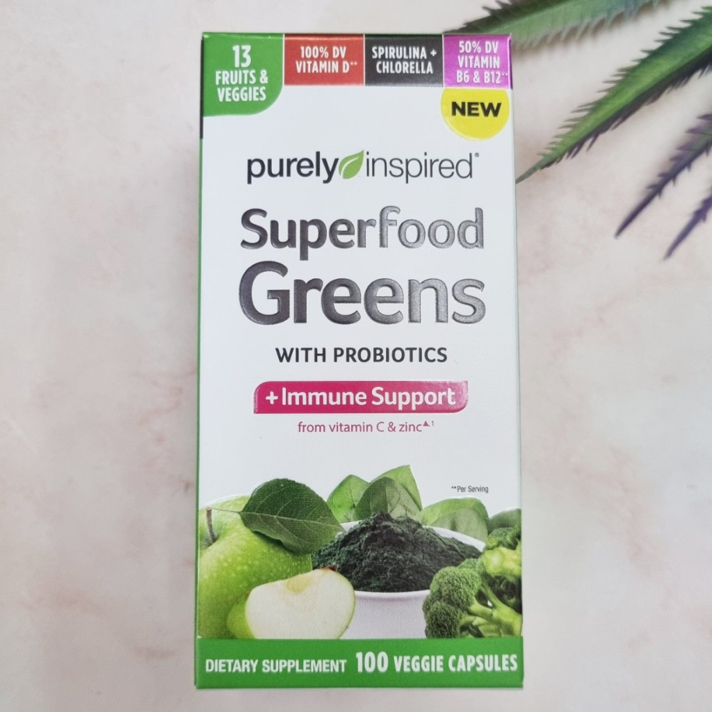 [Purely Inspired®] Superfood Greens with Probiotics 100 Veggie Capsules ...