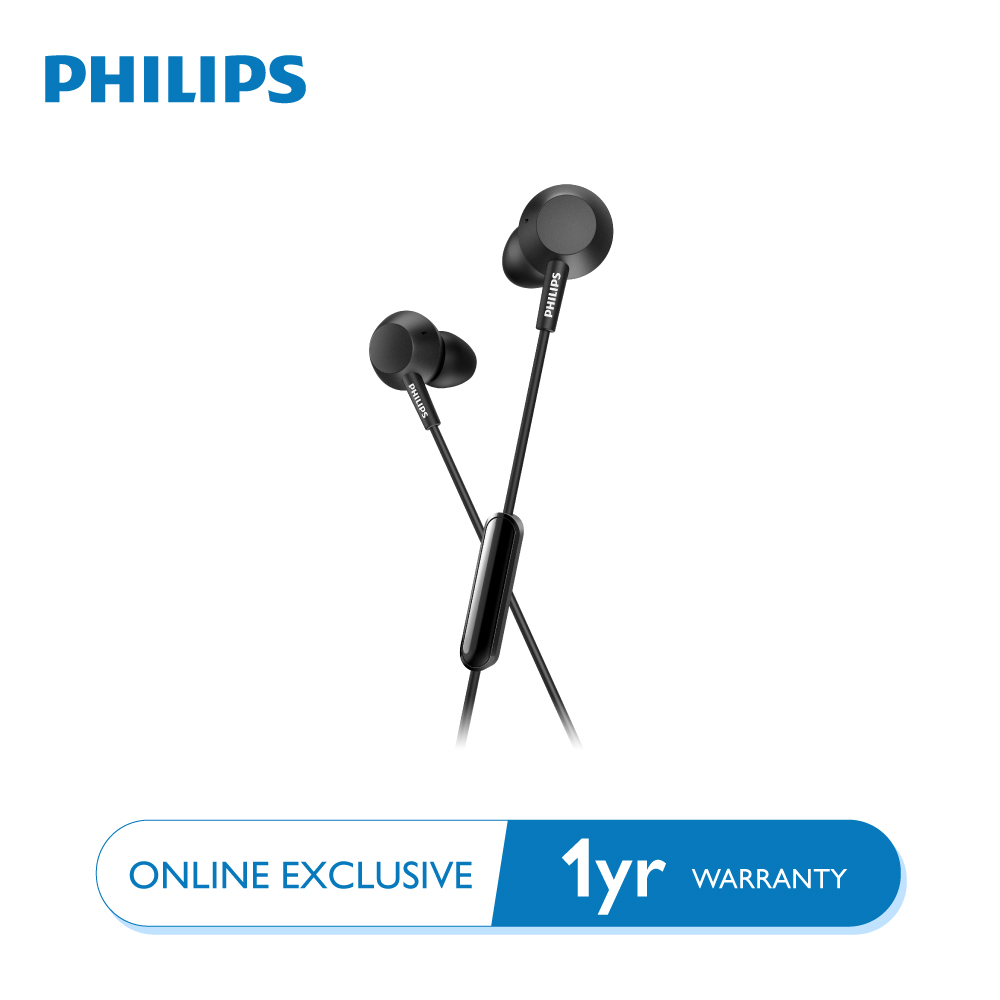 หูฟังแบบอินเอียร์มีไมโครโฟน Philips TAE4105BK/00 In-ear Headphone with ...