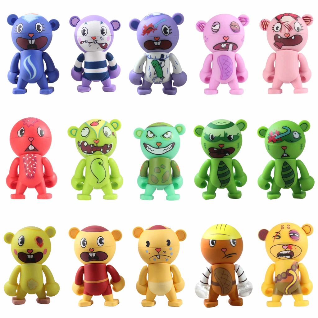 HAPPY TREE FRIENDS Trexi Figures Set ครบชุด 15 ชิ้น ฟิกเกอร์ขนาดเล็ก ...