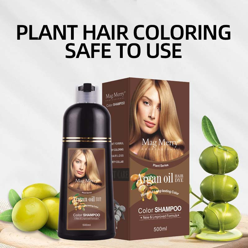 พร้อมส่ง/ของแท้ Mag Merryแชมพูย้อมสีผม ยาสระผมสมุนไพรปิดผมขาว เปลี่ยนสี ...