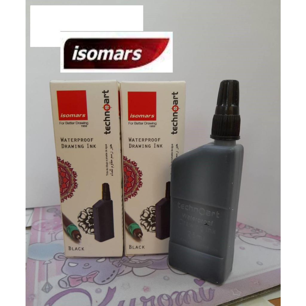 ISOMARS หมึกปากกาเขียนแบบ-สีดำ TechnoArt (Water Proof Drawing ink) 1 ...