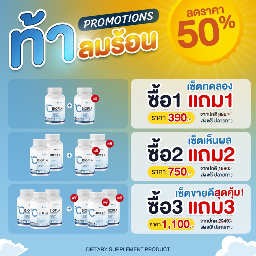 [1 แถม 1] C-BIOFLA ยาแก้ อาการ ไซนัส ภูมิแพ้ แก้หวัด ลดน้ำมูก หอบหืด แก้อ่อนเพลีย บำรุงปอด ปอด ...