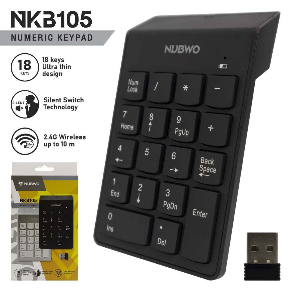 คีย์บอร์ดตัวเลขไร้สาย รุ่น NKB-105 NUMERIC KEYPAD 2.4G Wireless แป้น ...