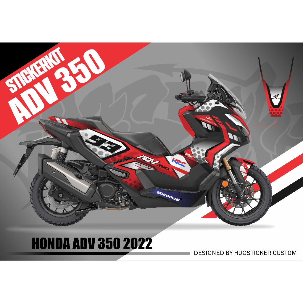Hugsticker สติ๊กเกอร์ติดรถ สติ๊กเกอร์ ADV 350 ลาย Racing | Shopee Thailand