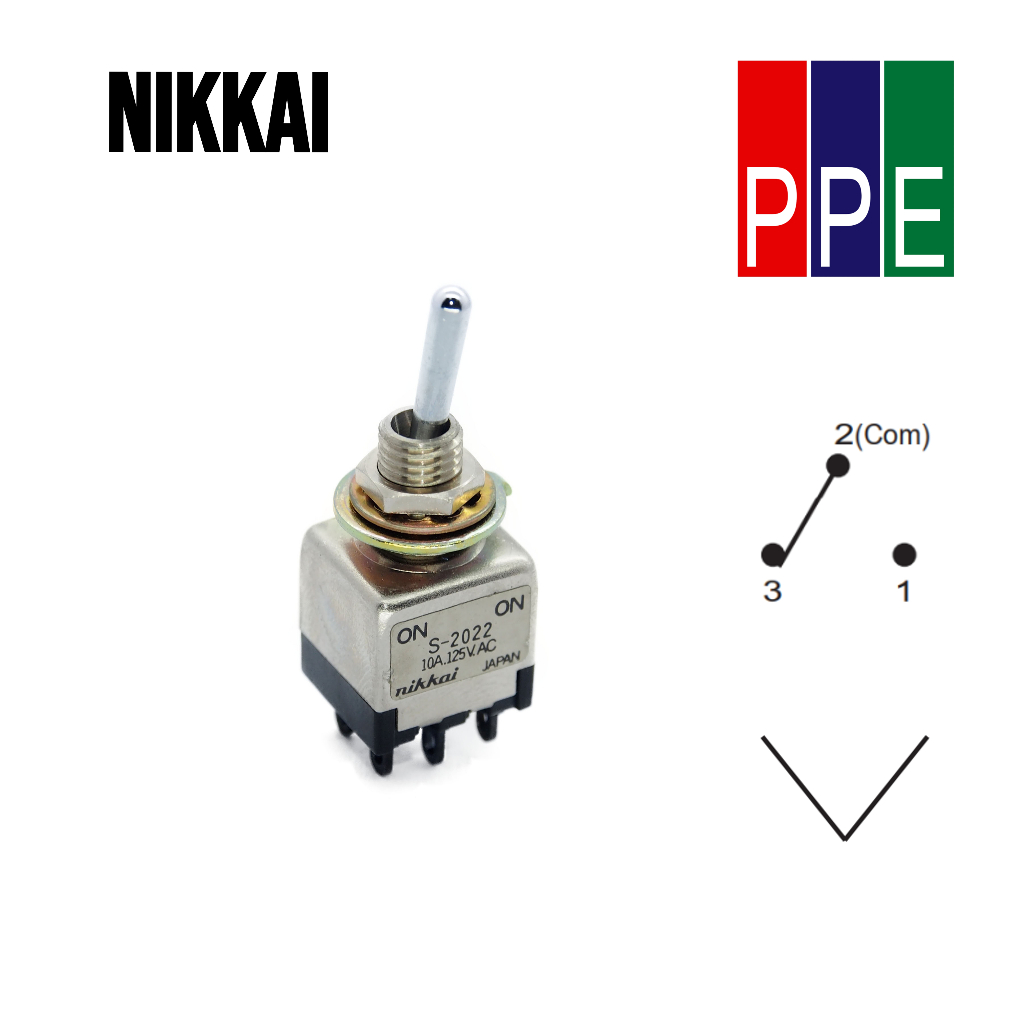 S-2022 [NIKKAI] สวิตซ์โยก 2 จังหวะ ค้าง Toggle switch ON-ON (Alternate ...