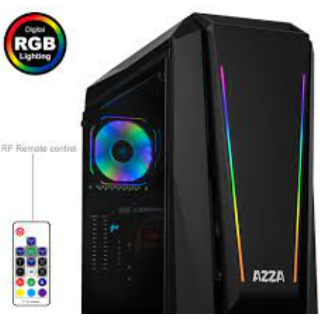 AZZA Mid Tower Tempered Glass RGB Gaming Case Chroma 410 A / 410 B- Black สินค้ารับปะกัน 1 ปี ...