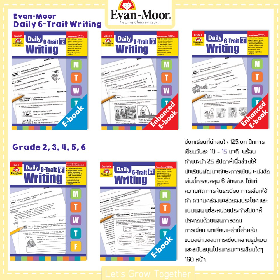 Evan Moor Worksheet Daily 6-Trait Writing Worksheet with Answer Keys ...