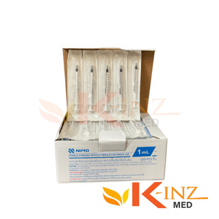 ไซริ้งค์พลาสติก 1 ซีซี นิปโปร NIPRO ขนาด 1ml หัวจุกดำ Nipro Syringe 1 mL (Low dead space KDL ...