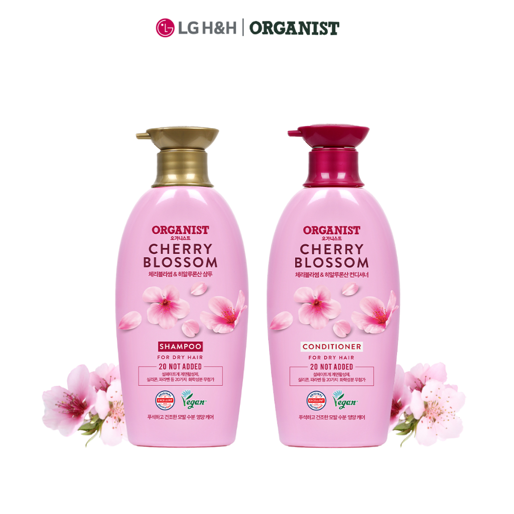 Set Elastine Organist Cherry Blossom Hydrating Shampoo+Conditioner ...
